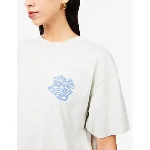 ANINE BING Cade Wave-logo Cotton T-shirt