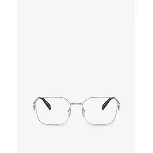 Prada Irregular Frame Metal Optical Glasses - Silver
