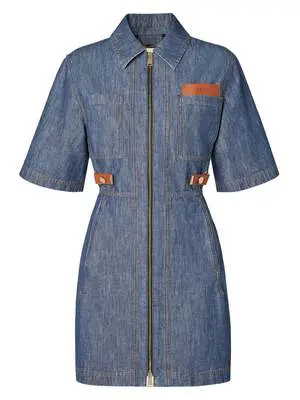 Fendi Short Sleeve Shirt With Oversized Patch Size - Blu