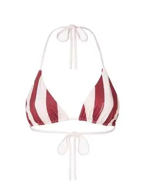 Fendi Striped Self-tie Silk Top With Matching Pouch - Rosso