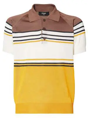 Fendi Striped Button-fastened Polo Sweater