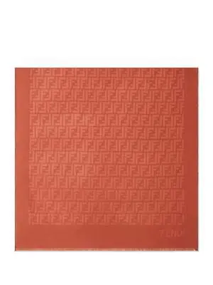 Fendi Elegant Silk Scarf 200 Cm X 65 Cm With All-over Jacquard Motif - Rosso