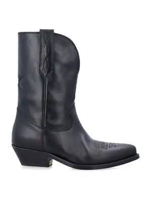 GOLDEN GOOSE GOLDEN GOOSE Black Leather Cowboy Boots