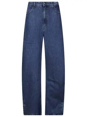 ROTATE BY BIRGER CHRISTENSEN Draped Barrel Leg Jeans - Blu