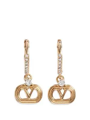 Valentino Garavani Gold-tone Vlogo Drop Earrings - Oro