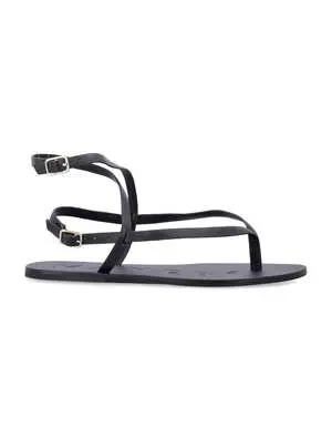 Manebí Mini Thong Sandals With Adjustable Buckle - Nero