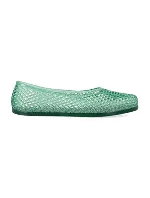 ANCIENT GREEK SANDALS Retro Mesh Rubber Ballerina Flats - Green