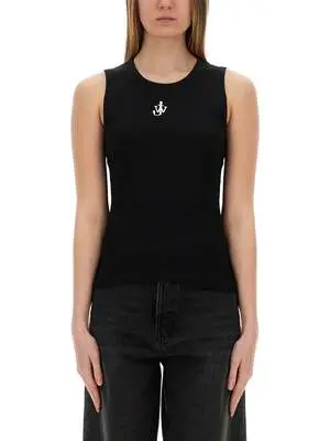 JW Anderson Slim Fit Logo Tank Top - Black