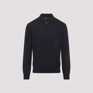 Brioni Long Sleeves Zip Polo For - Blue