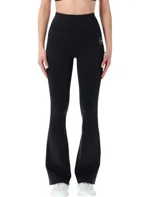 Adidas By Stella McCartney High-waisted Flared Leggings - Black