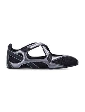Attico Futuristic Cut-out Ballerina Flats - Nero