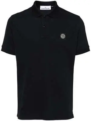 Stone Island Stone Island Slim Fit Ribbed Collection Two-Button Polo Shirt - Size M Blu