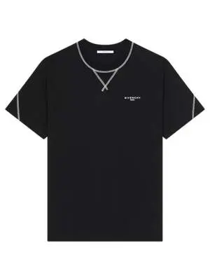 Givenchy Contrast Stitch Logo Print T-shirt Size - Nero