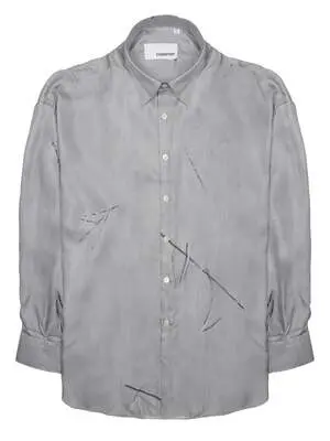 COSTUMEIN Silk Short Sleeve Shirt For - Grey