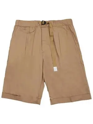WHITE SAND Belted Cotton Blend Shorts - Brown