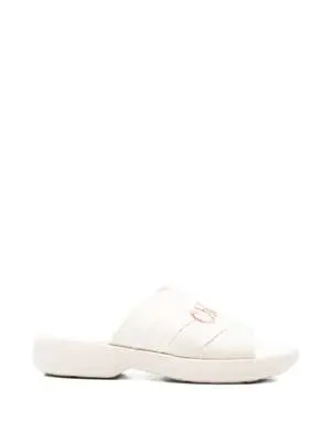 Chloé Embroidered Logo Sandals With Chunky Recycled Rubber Sole