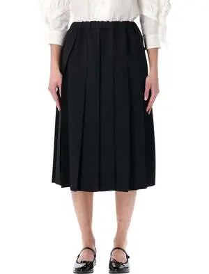 Comme Des Garçons Pleated Midi Skirt - Black