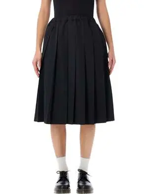 Comme Des Garçons Pleated Midi Skirt - Nero