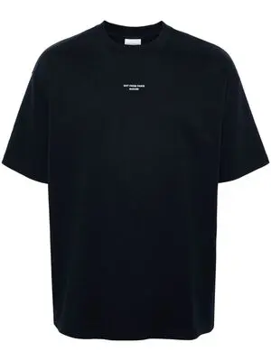 Drole De Monsieur Slogan Printed Short Sleeve T-shirt Size - Blu