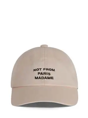 Drole De Monsieur Embroidered Front Hat With Metal Buckle - Bianco