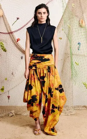 ALEMAIS Salma Draped Silk-blend Midi Skirt