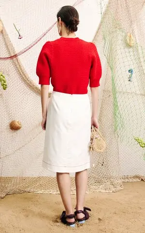 ALEMAIS Bermuda Buttercup Graphic Cotton Midi Skirt