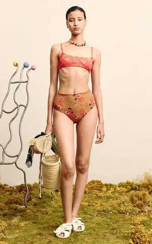 ALEMAIS Bonetta Scooped Bikini Top - Red