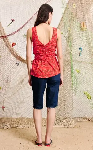 ALEMAIS Bonetta Printed Cotton Top