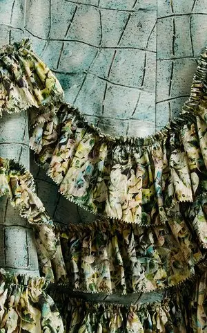 ALEMAIS Sirena Ruffled Linen-silk Maxi Skirt