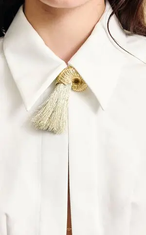 ALEMAIS Cropped Shirt With Tassel Detail