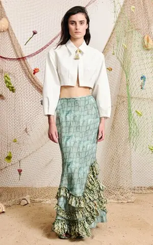 ALEMAIS Cropped Shirt With Tassel Detail