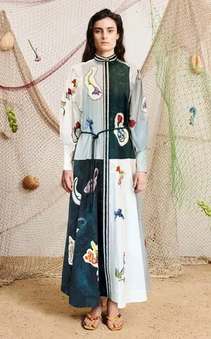 ALEMAIS Florero Cotton Maxi Shirtdress