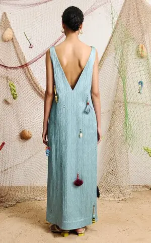 ALEMAIS Collector Embellished Wool-blend Maxi Dress