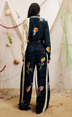 ALEMAIS Sophie Satin Wide-leg Pants