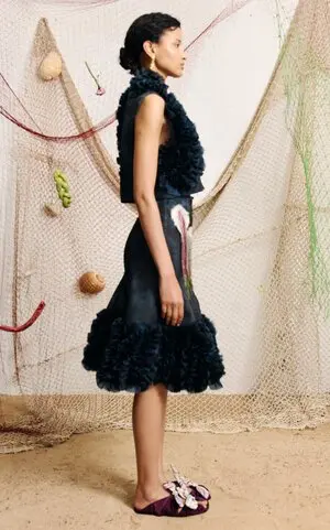ALEMAIS Sophie Ruffled Silk Top