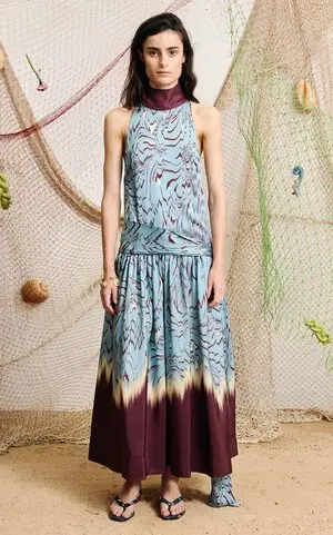ALEMAIS Alba Silk Midi Dress - Multi