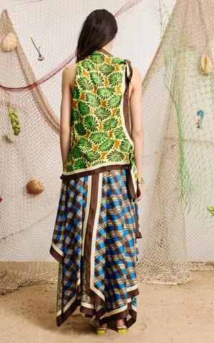 ALEMAIS Basilia Silk Scarf Midi Dress