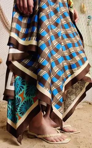 ALEMAIS Basilia Silk Scarf Midi Dress
