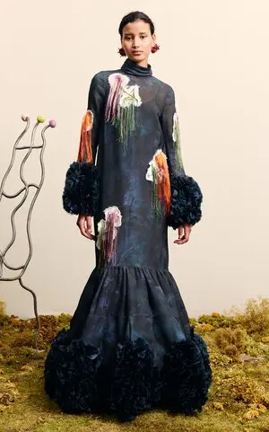 ALEMAIS Sophie Ruffled Silk Gown
