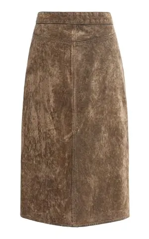 KALLMEYER Beck A-line Flocked Denim Maxi Skirt