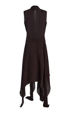 KALLMEYER Paulene Cummerbund Double Georgette Maxi Dress - Brown