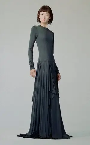 KALLMEYER Vera Cascade Liquid Jersey Maxi Dress