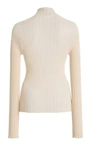 KALLMEYER Jordan Mockneck Superfine Cotton Rib Longsleeve Top - White