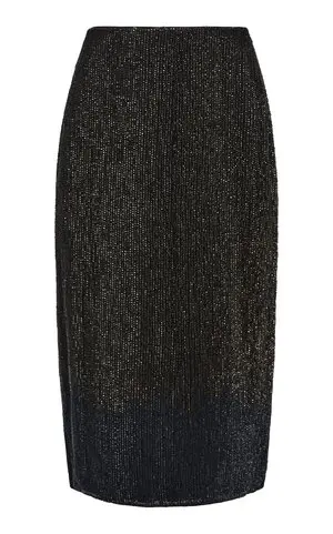 KALLMEYER Emilee Prism Sequined Pencil Maxi Skirt - Black