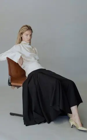 KALLMEYER Tatiana Flare Twill Maxi Skirt
