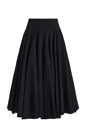 KALLMEYER Tatiana Flare Twill Maxi Skirt