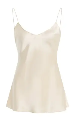 KALLMEYER Noel Bias Silk Charmeuse Top - White