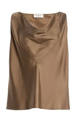 KALLMEYER Nicola Silk-twill Top - Brown