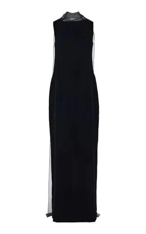 KALLMEYER Griei Scarf Velvet Maxi Dress - Black