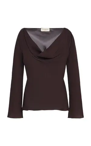 KALLMEYER Wilka Double Georgette Top - Brown